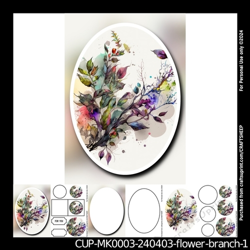 Flower Branch Card Topper and Insert with Gift Tags plus Decoupage and ...