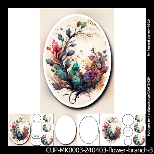 Flower Branch Card Topper and Insert with Gift Tags plus Decoupage and ...