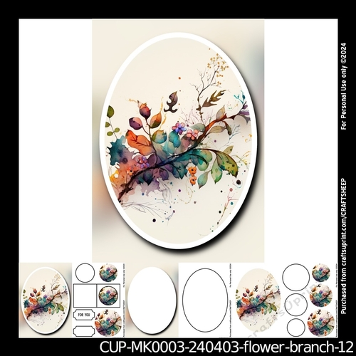 Flower Branch Card Topper and Insert with Gift Tags plus Decoupage and ...