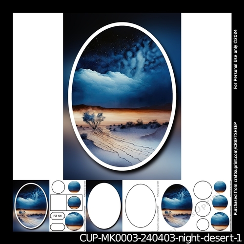 Night Desert Card Topper and Insert with Gift Tags plus Decoupage and ...
