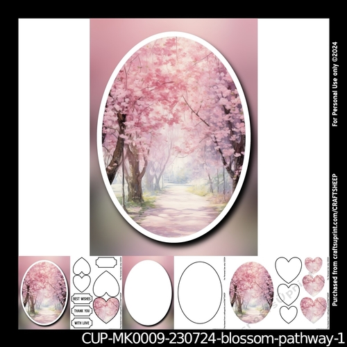 Blossom Pathway Card Topper and Insert with Heart-Shaped Gift Tags plus ...