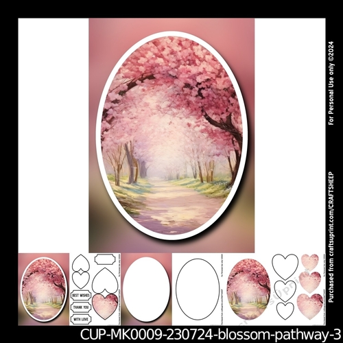 Blossom Pathway Card Topper and Insert with Heart-Shaped Gift Tags plus ...