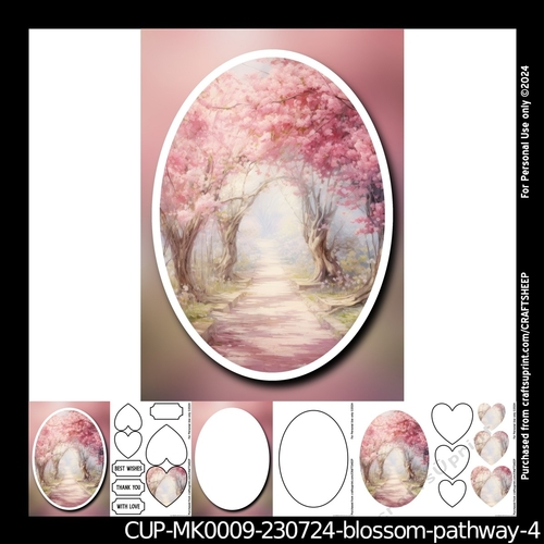 Blossom Pathway Card Topper and Insert with Heart-Shaped Gift Tags plus ...