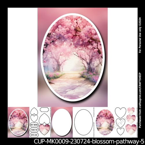 Blossom Pathway Card Topper and Insert with Heart-Shaped Gift Tags plus ...