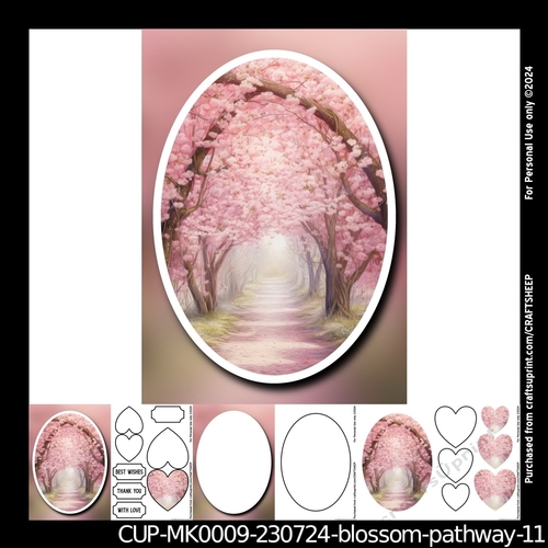 Blossom Pathway Card Topper and Insert with Heart-Shaped Gift Tags plus ...