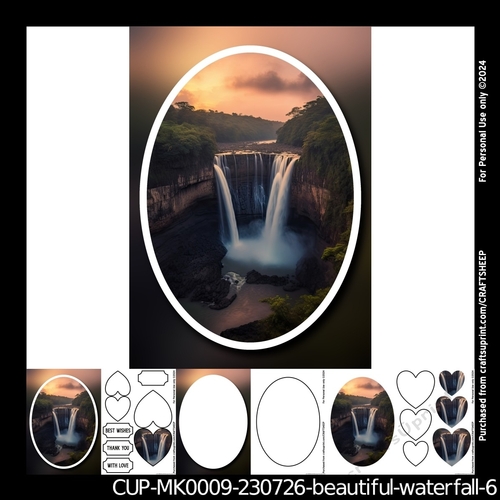 Beautiful Waterfall Card Topper and Insert with Heart-Shaped Gift Tags ...