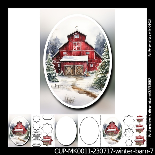 Winter Barn Card Topper and Insert with Star-Shaped Gift Tags plus ...