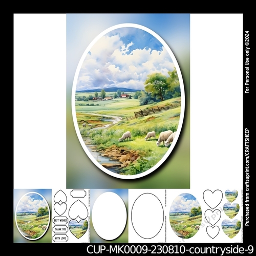 Countryside Card Topper and Insert with Heart-Shaped Gift Tags plus ...