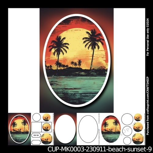 Beach Sunset Card Topper and Insert with Gift Tags plus Decoupage and ...