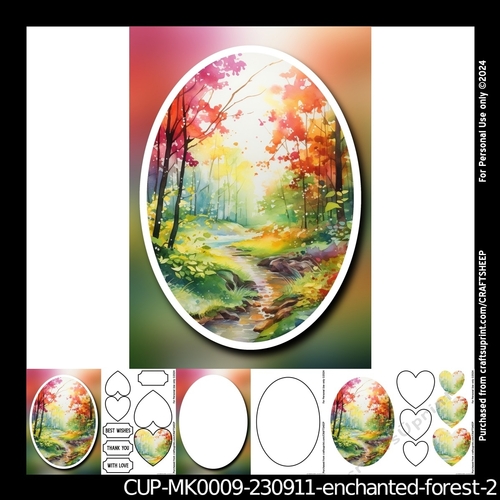 Enchanted Forest Card Topper and Insert with Heart-Shaped Gift Tags ...