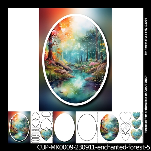 Enchanted Forest Card Topper and Insert with Heart-Shaped Gift Tags ...