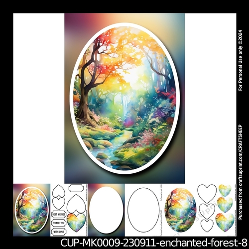 Enchanted Forest Card Topper and Insert with Heart-Shaped Gift Tags ...