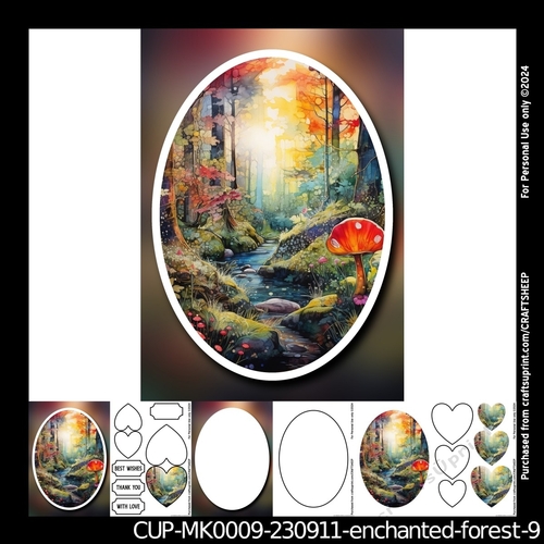 Enchanted Forest Card Topper and Insert with Heart-Shaped Gift Tags ...