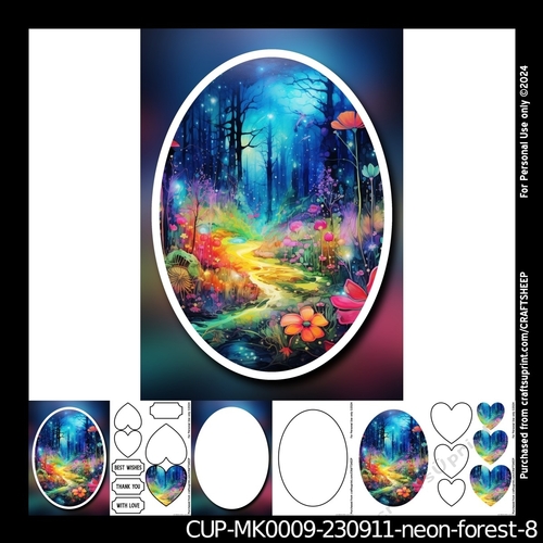 Neon Forest Card Topper and Insert with Heart-Shaped Gift Tags plus ...