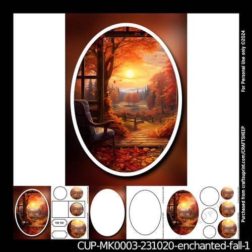 Enchanted Fall Card Topper and Insert with Gift Tags plus Decoupage and ...