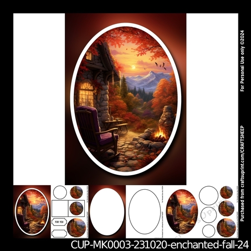 Enchanted Fall Card Topper and Insert with Gift Tags plus Decoupage and ...