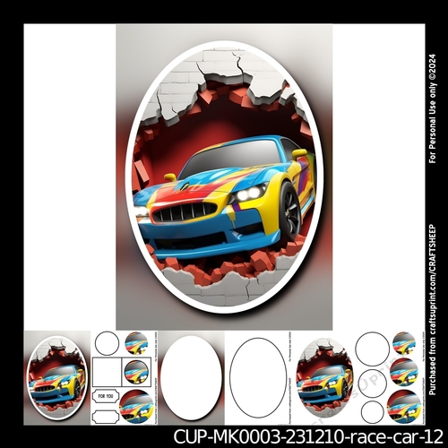 Race Car Card Topper and Insert with Gift Tags plus Decoupage and ...