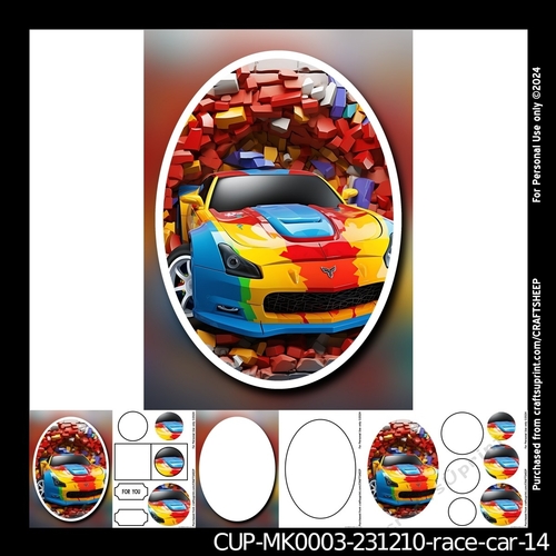 Race Car Card Topper and Insert with Gift Tags plus Decoupage and ...
