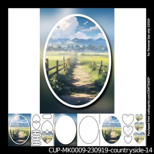 Countryside Card Topper and Insert with Heart-Shaped Gift Tags plus ...
