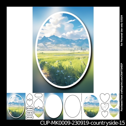 Countryside Card Topper and Insert with Heart-Shaped Gift Tags plus ...