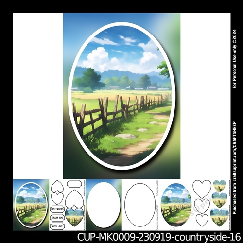 Countryside Card Topper and Insert with Heart-Shaped Gift Tags plus ...