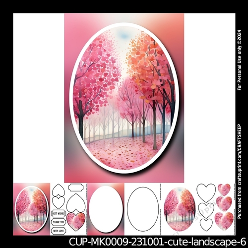 Cute Landscape Card Topper and Insert with Heart-Shaped Gift Tags plus ...