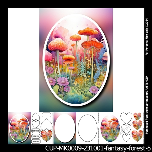 Fantasy Forest Card Topper and Insert with Heart-Shaped Gift Tags plus ...