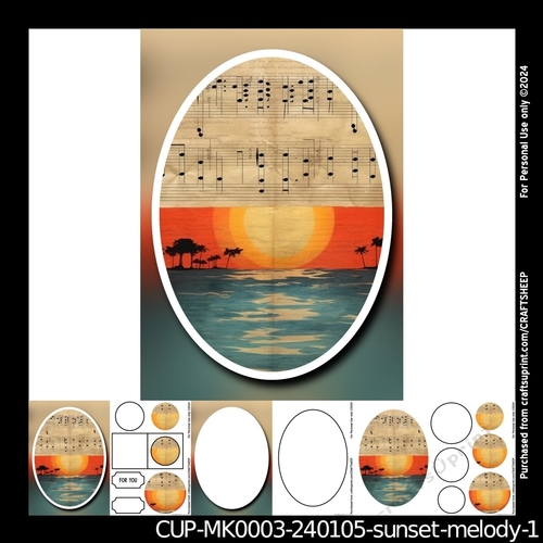 Sunset Melody Card Topper and Insert with Gift Tags plus Decoupage and ...