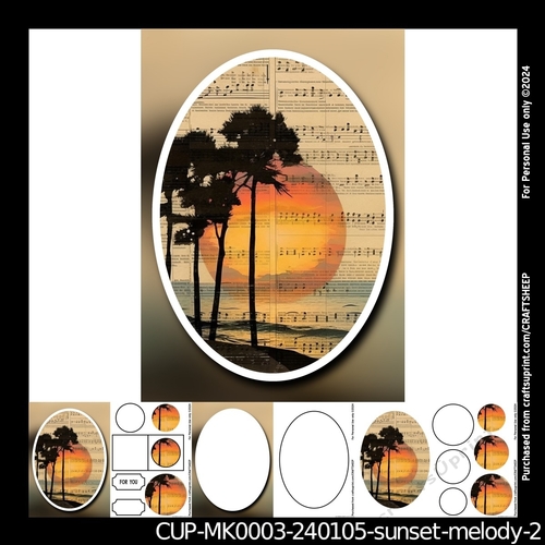 Sunset Melody Card Topper and Insert with Gift Tags plus Decoupage and ...
