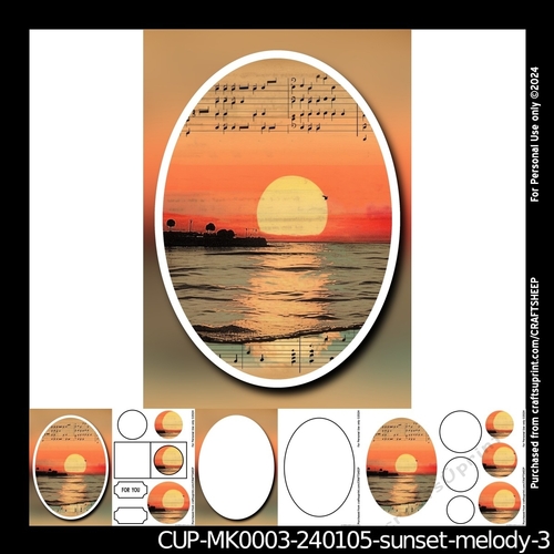 Sunset Melody Card Topper and Insert with Gift Tags plus Decoupage and ...