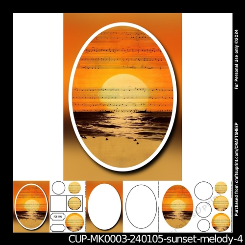 Sunset Melody Card Topper and Insert with Gift Tags plus Decoupage and ...