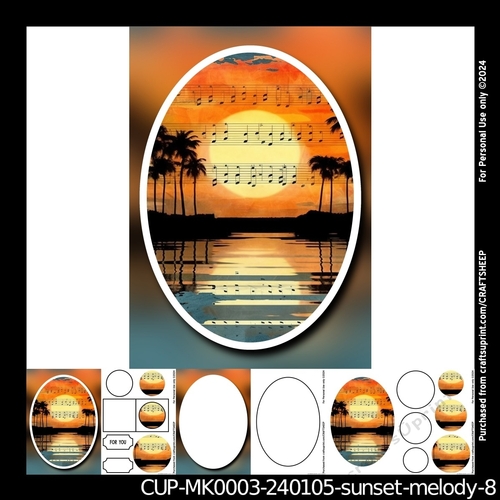 Sunset Melody Card Topper and Insert with Gift Tags plus Decoupage and ...