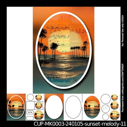 Sunset Melody Card Topper and Insert with Gift Tags plus Decoupage and ...
