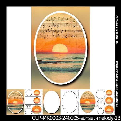 Sunset Melody Card Topper and Insert with Gift Tags plus Decoupage and ...