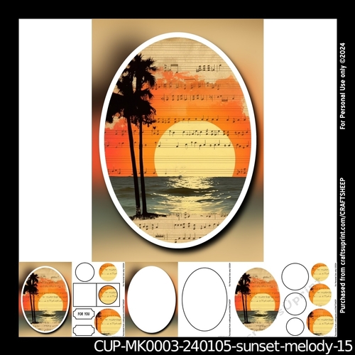 Sunset Melody Card Topper and Insert with Gift Tags plus Decoupage and ...