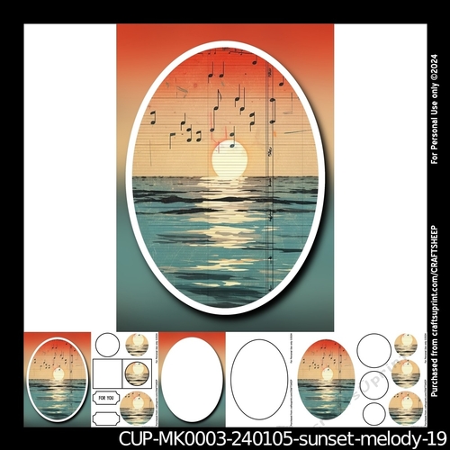 Sunset Melody Card Topper and Insert with Gift Tags plus Decoupage and ...