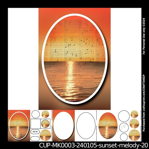 Sunset Melody Card Topper and Insert with Gift Tags plus Decoupage and ...