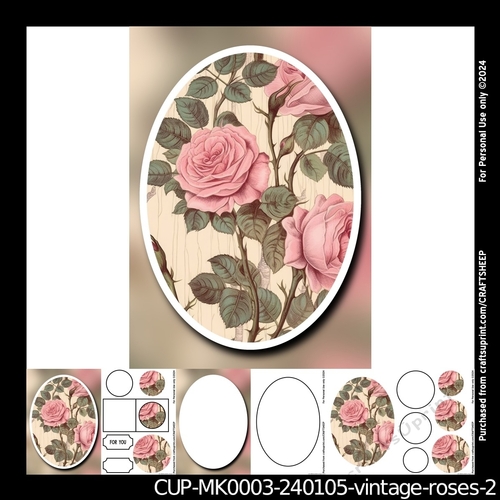 Vintage Roses Card Topper and Insert with Gift Tags plus Decoupage and ...