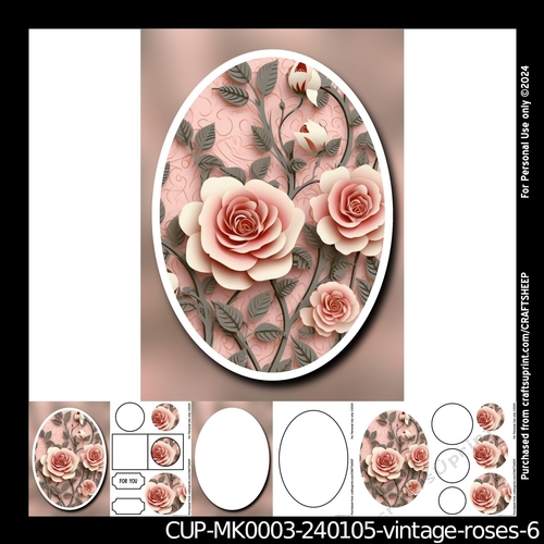 Vintage Roses Card Topper and Insert with Gift Tags plus Decoupage and ...