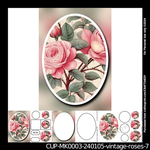 Vintage Roses Card Topper and Insert with Gift Tags plus Decoupage and ...