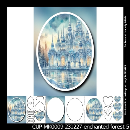 Enchanted Forest Card Topper and Insert with Heart-Shaped Gift Tags ...