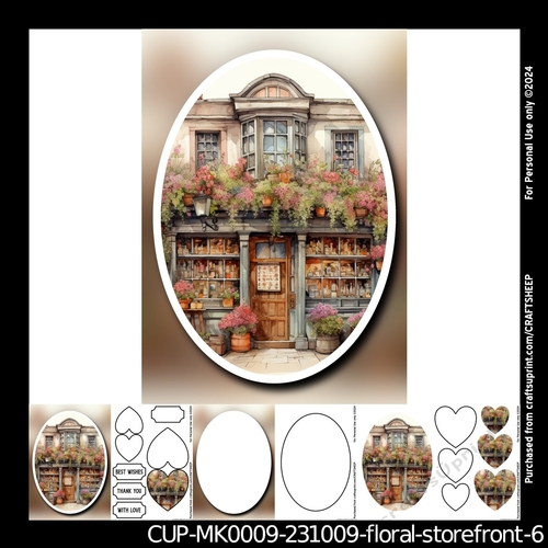 Floral Storefront Card Topper and Insert with Heart-Shaped Gift Tags ...