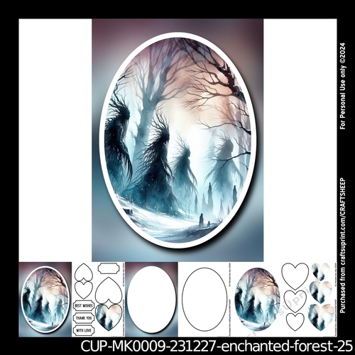 Enchanted Forest Card Topper and Insert with Heart-Shaped Gift Tags ...