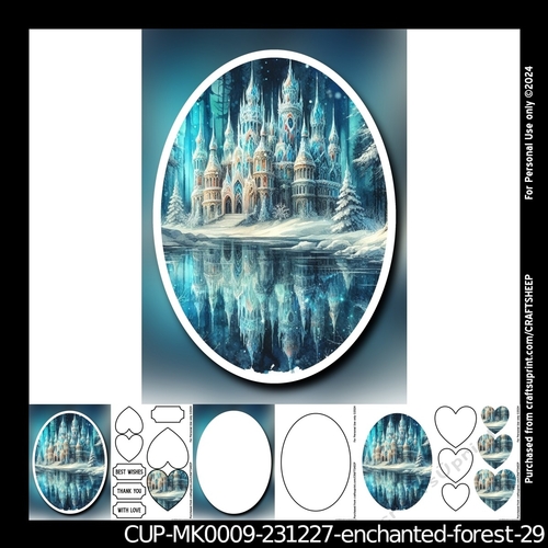 Enchanted Forest Card Topper and Insert with Heart-Shaped Gift Tags ...