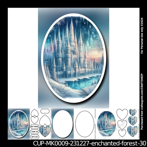 Enchanted Forest Card Topper and Insert with Heart-Shaped Gift Tags ...