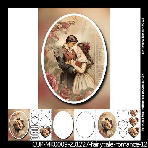 Fairytale Romance Card Topper and Insert with Heart-Shaped Gift Tags ...