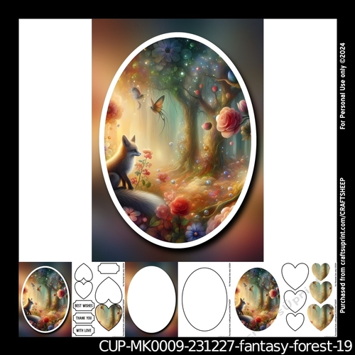 Fantasy Forest Card Topper and Insert with Heart-Shaped Gift Tags plus ...