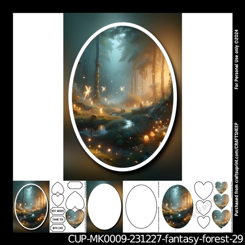 Fantasy Forest Card Topper and Insert with Heart-Shaped Gift Tags plus ...
