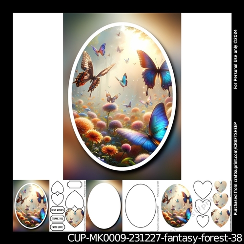 Fantasy Forest Card Topper and Insert with Heart-Shaped Gift Tags plus ...