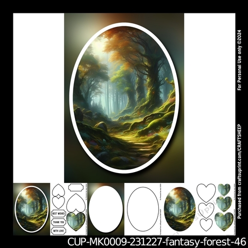 Fantasy Forest Card Topper and Insert with Heart-Shaped Gift Tags plus ...